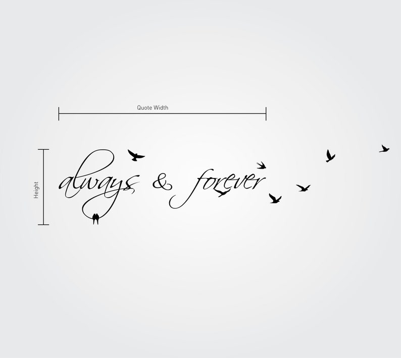 Always and Forever Wall Sticker Quote with perched and flying | Etsy