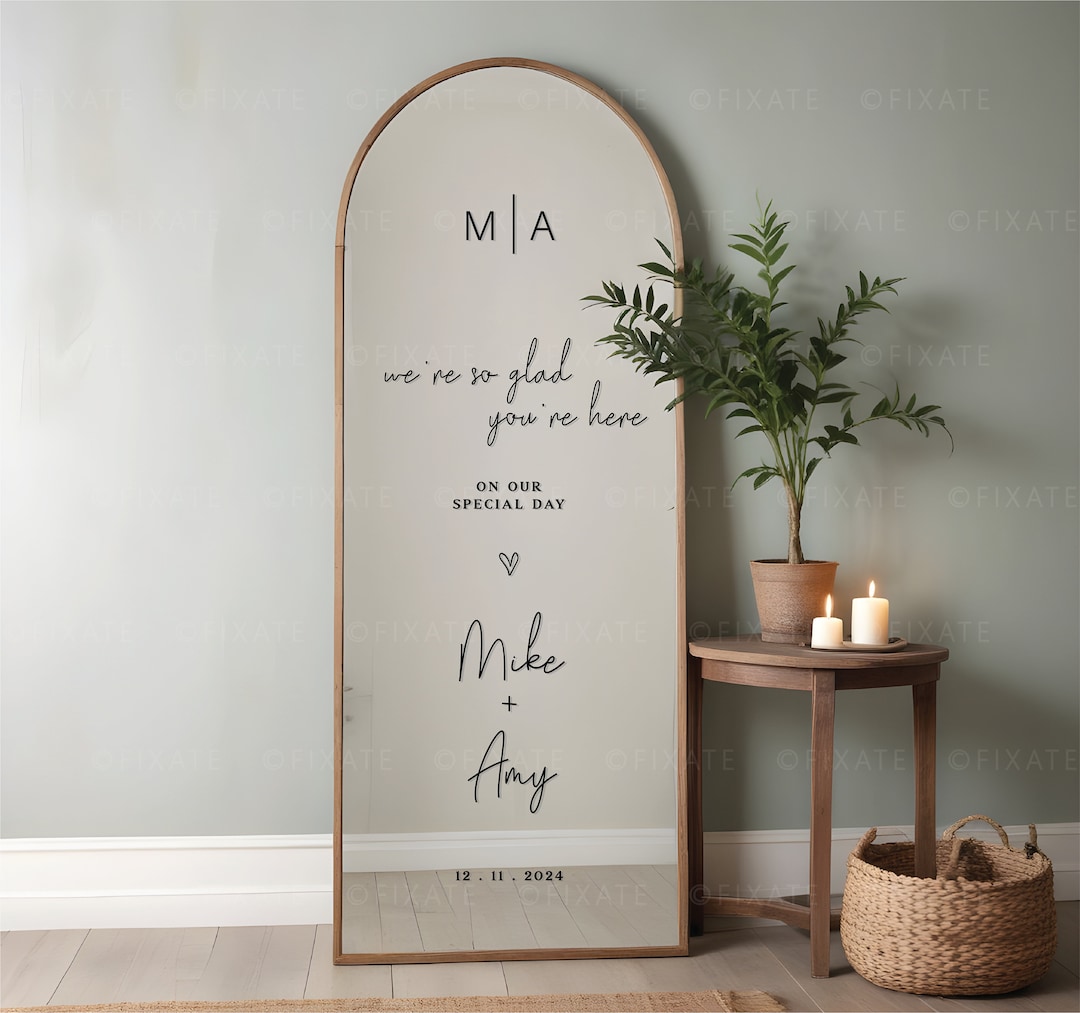 Wedding Welcome Mirror Decal DIY Vinyl Lettering for Mirror Sticker ...