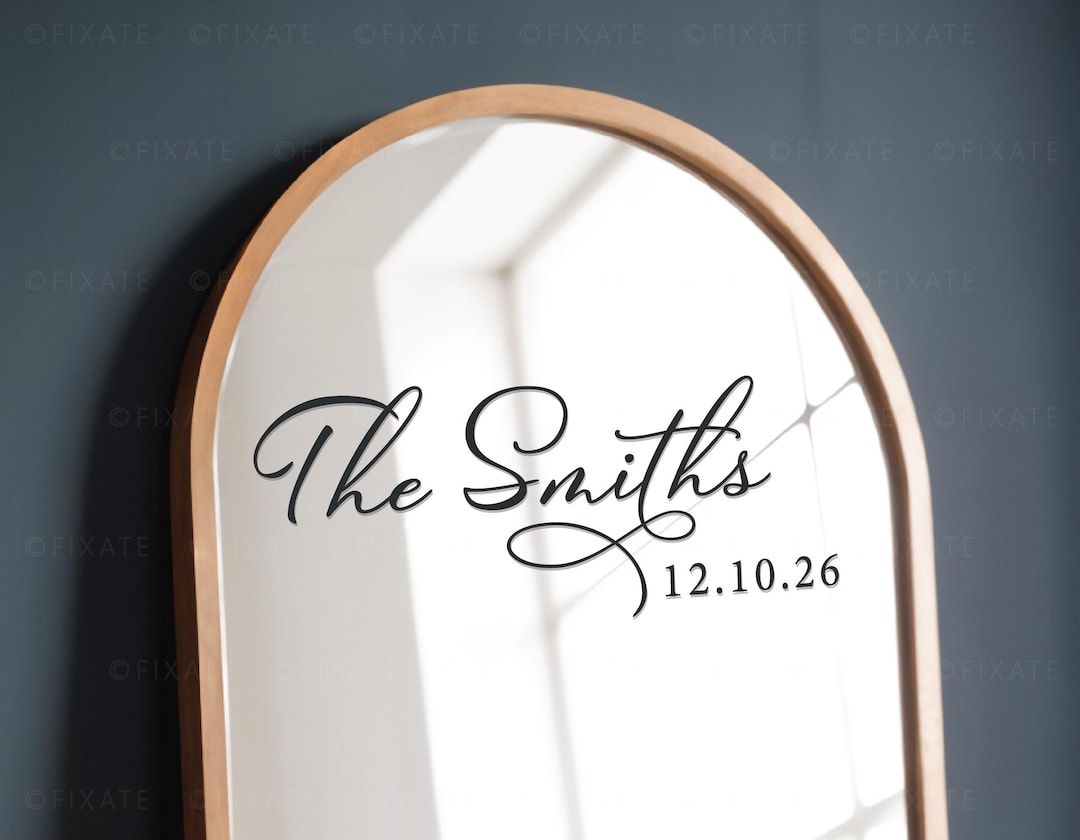 Wedding Mirror Decal Custom Last Name Personalised Date Decal for ...