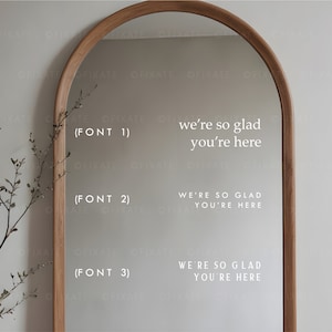 We're so Glad You're Here Mirror Decal Wedding Sticker Decal Vinyl ...