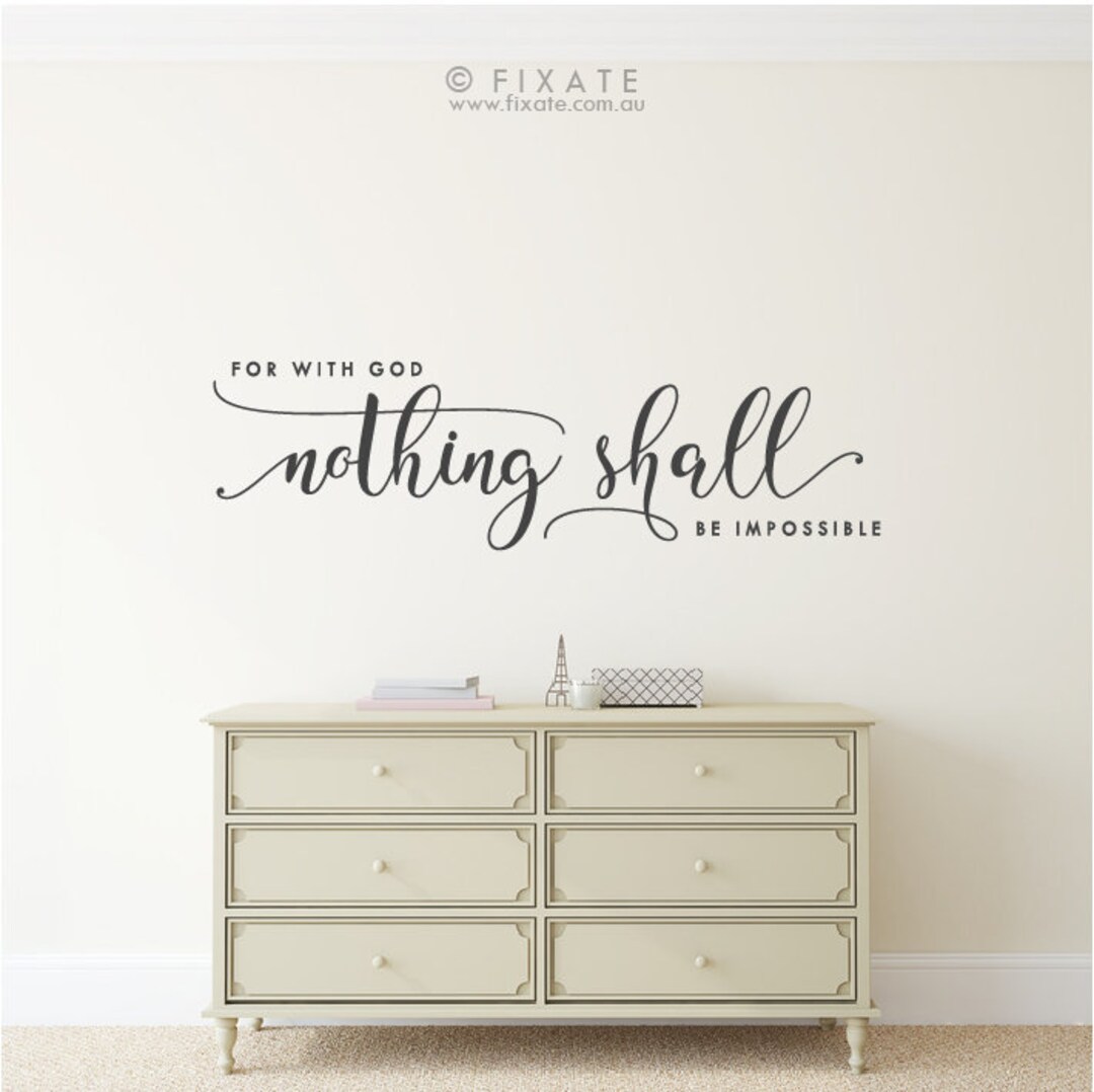Christian Wall Sticker Quote for With God Nothing is Impossible ...