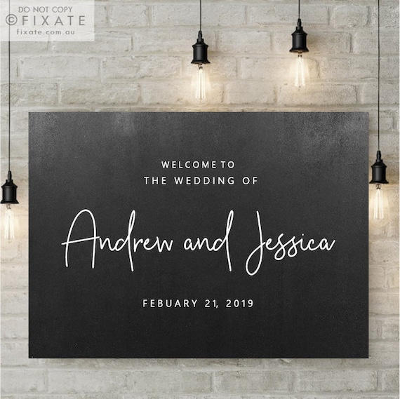 Welcome Wedding Sign Custom Welcome Signage Personalised | Etsy
