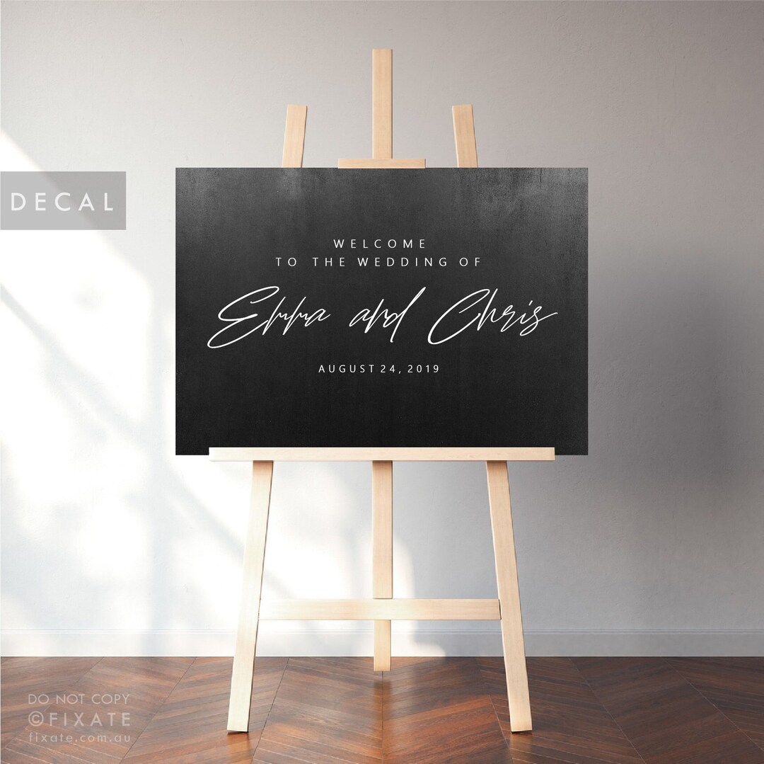 Wedding Sign Decal Welcome Sign Sticker Wedding Signage Decor ...