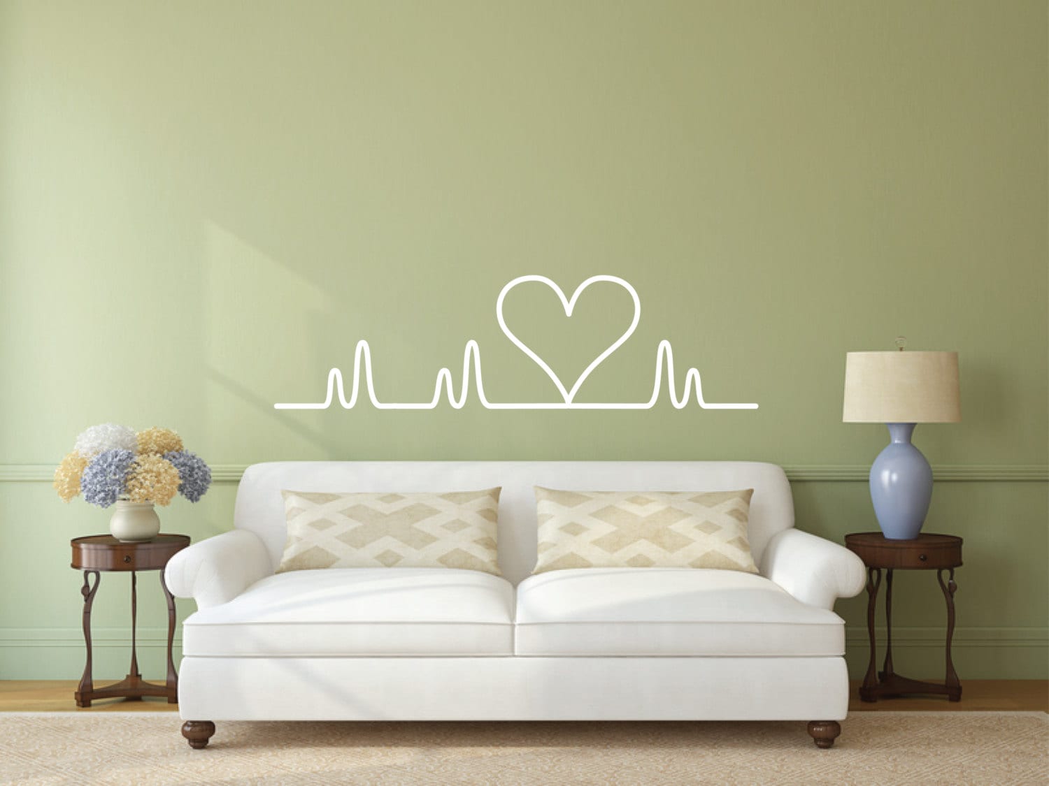 Wall Sticker decal Heart Beat Pulse Wall Decal Love Decor | Etsy