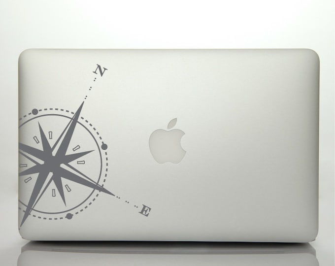 Laptop Decal Compass Rose Design | Nautical Travel Explore Decal ...