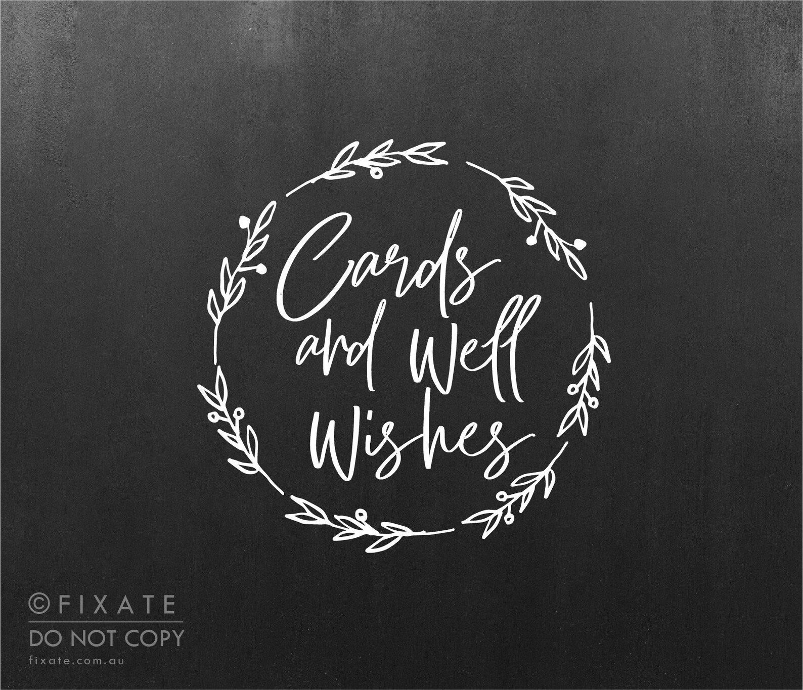 Cards and Well Wishes Decal Cards & Well Wishes Sticker With Wreath ...