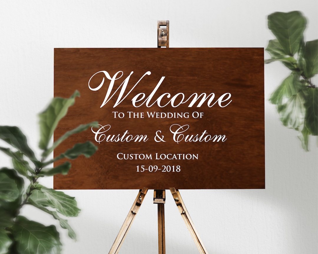 Custom Welcome to the Wedding of Decal Custom Names Venue Vinyl Decal ...