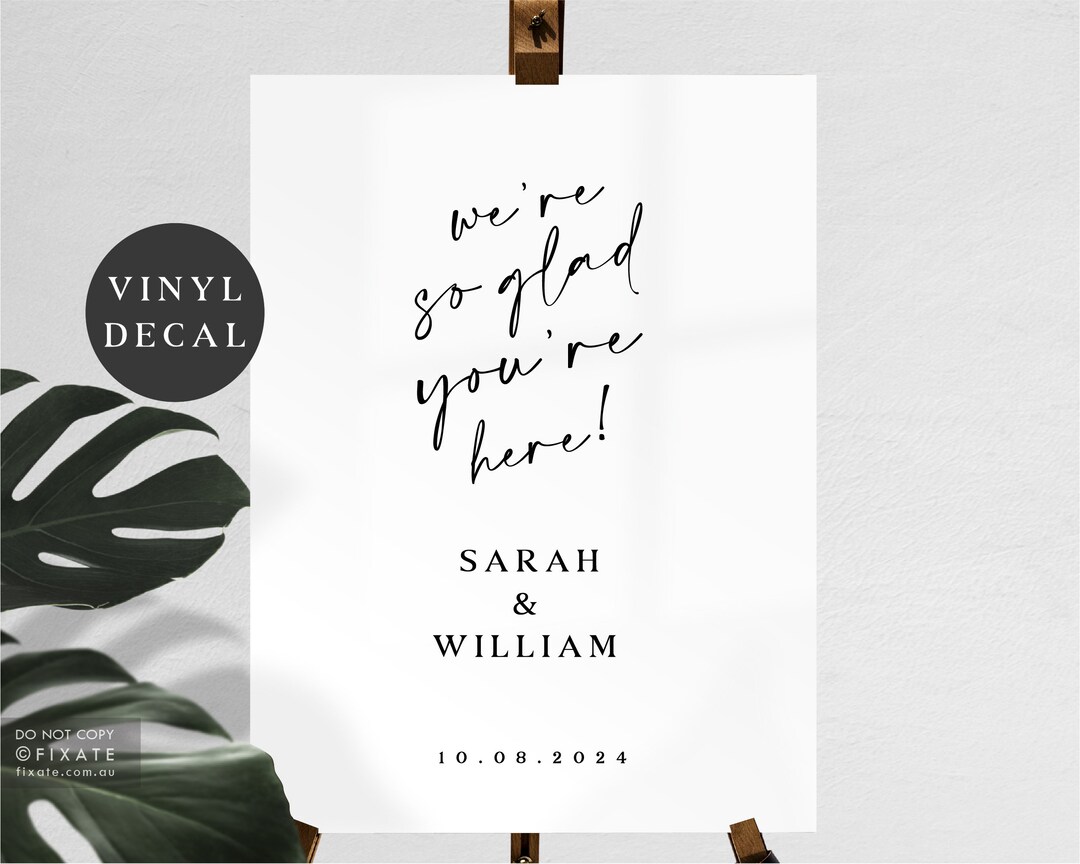 Vinyl Decal for Wedding Welcome Sign Vinyl Sticker for Mirror Decor We ...