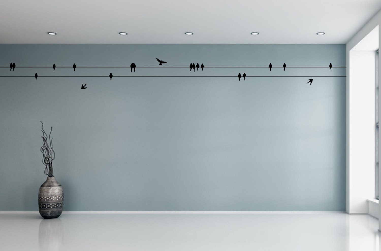 Perched Birds Wall Sticker Sitting & Flying Birds Bird - Etsy Australia