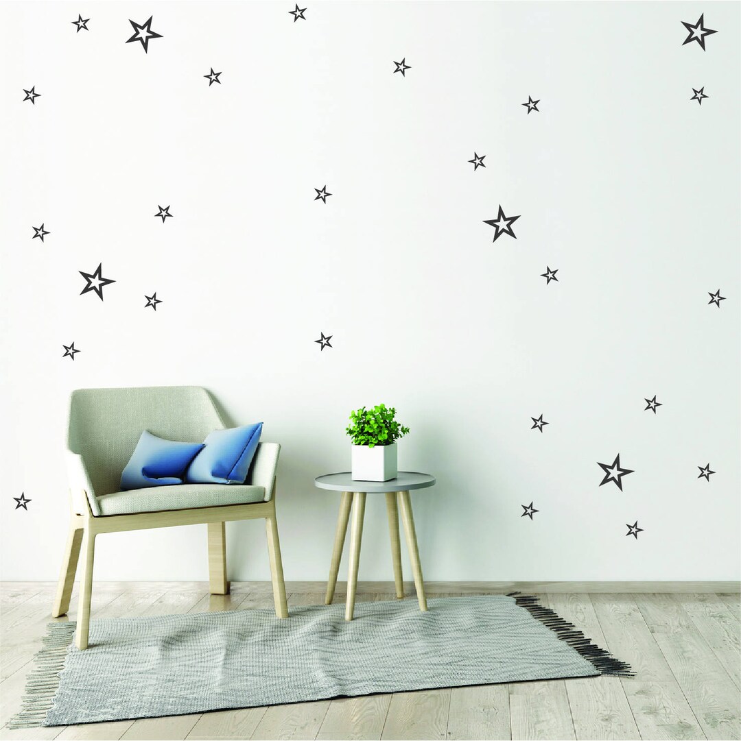 Star Pattern Wall Decal Nursery Wall Decals Star Wall Decor Confetti ...