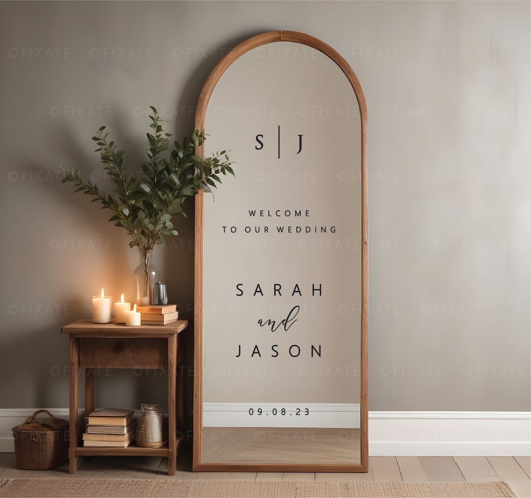 Selfie Welcome Sign Mirror Decal Mirror Sticker Monogram Custom Mirror ...