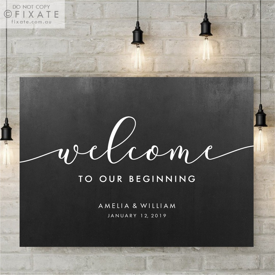 Wedding Sign Sticker Welcome Sign Decal Wedding Decor Welcome to Our ...