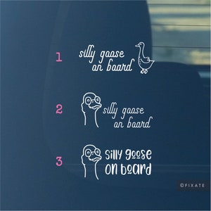 Funny Car Decal Silly Goose on Board Sticker Bumper Sticker Vinyl ...