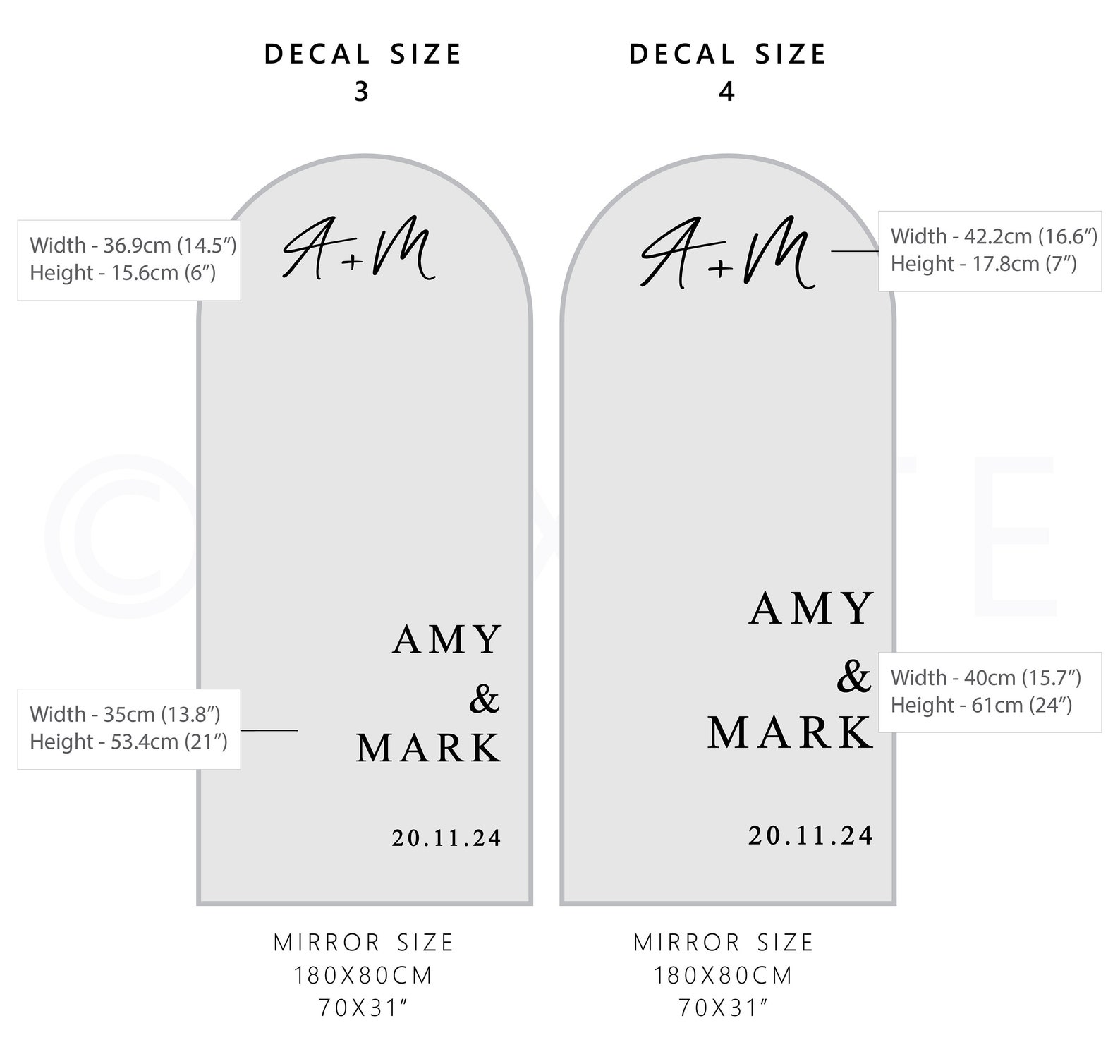 Wedding Mirror Sticker Vinyl Selfie Mirror DIY Wedding Sign Custom ...