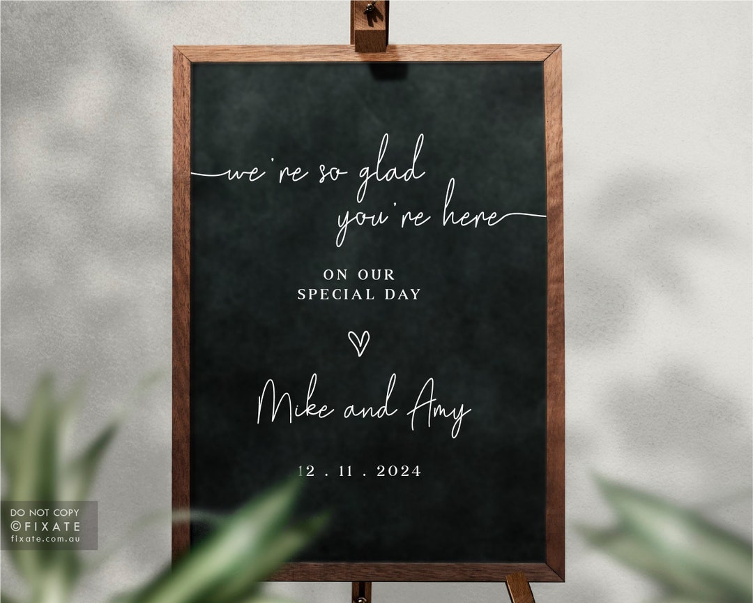 We're so Glad You're Are Here Wedding Welcome Decal - Etsy