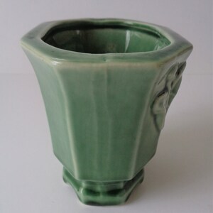 Vintage Ivy Design Green Pottery Pedestal Planter Flower Pot - Etsy