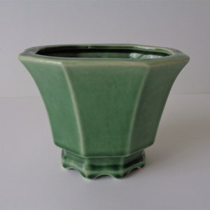 Vintage Ivy Design Green Pottery Pedestal Planter Flower Pot - Etsy