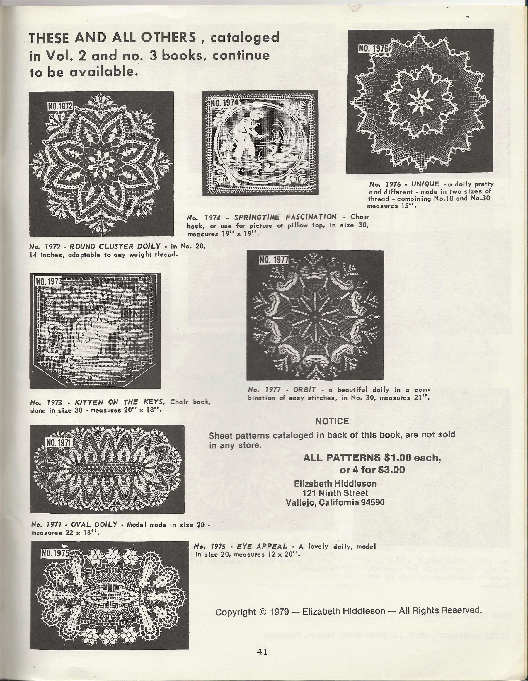 Elizabeth Hiddleson Big Book of Crochet Designs Volume 6 Variety of ...
