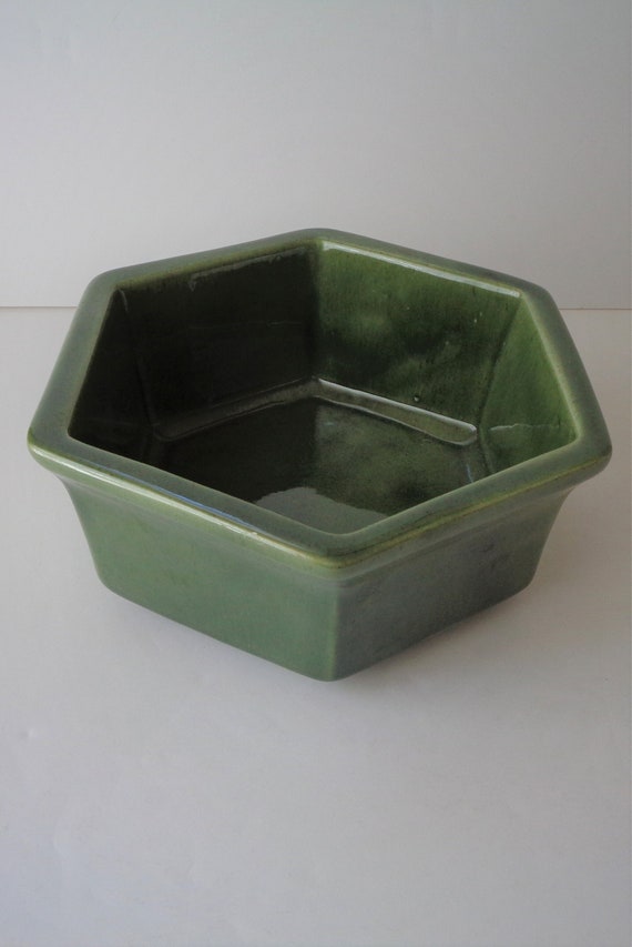 Vintage Haeger Pottery Large Planter 4003 Green Hexagonal - Etsy