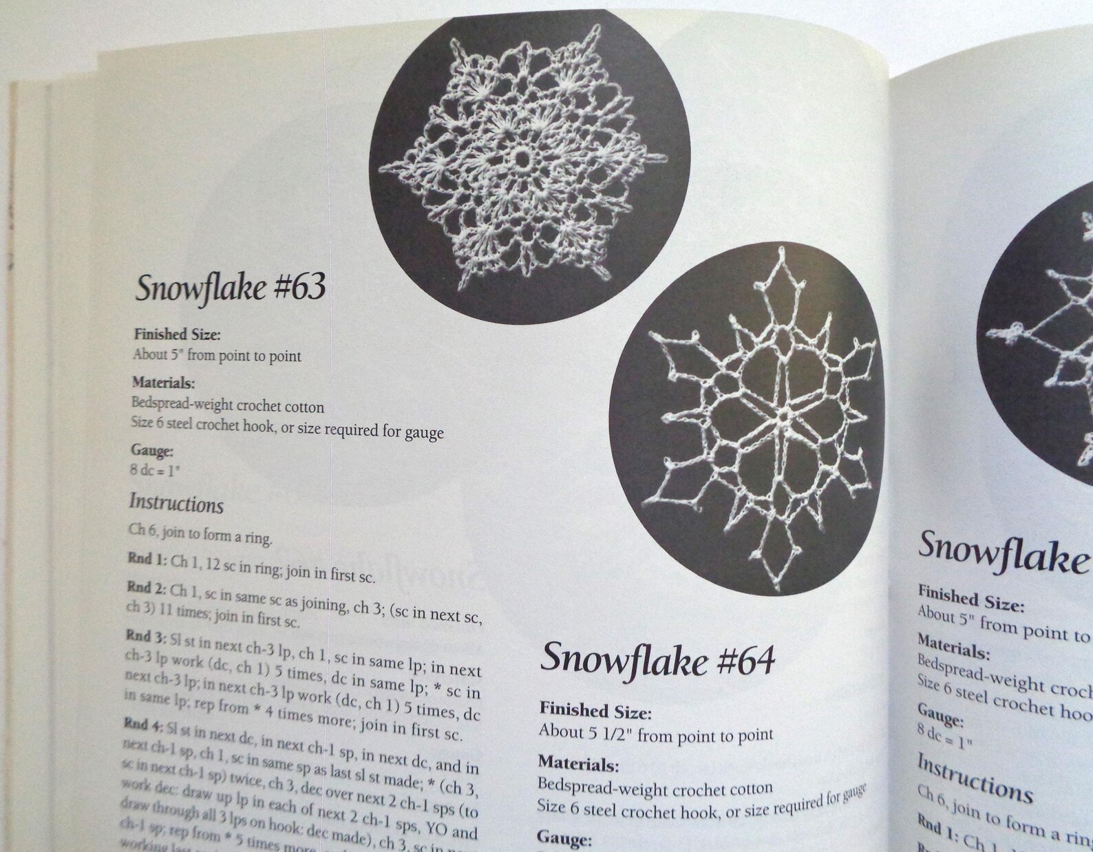 Vintage 101 Snowflakes Book Snowflake Patterns to Crochet American ...