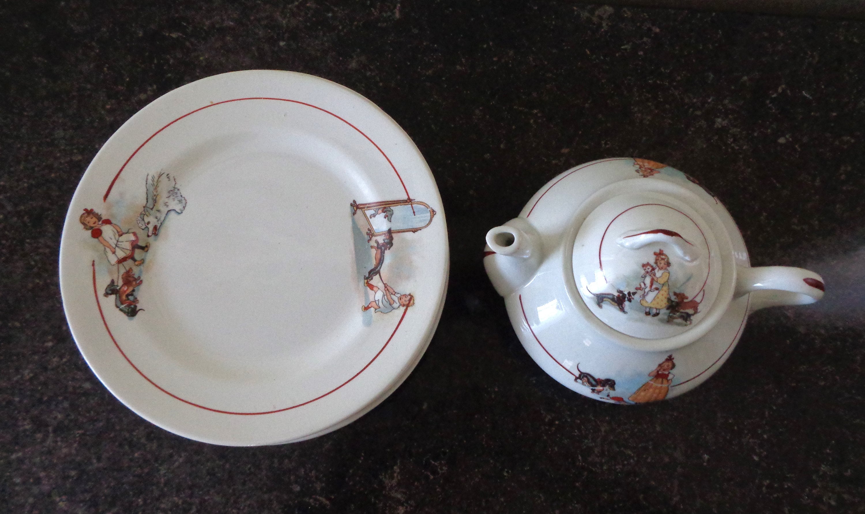 Antique Elpco Child's Tea Set, East Liverpool China 23 Piece Tea Set ...
