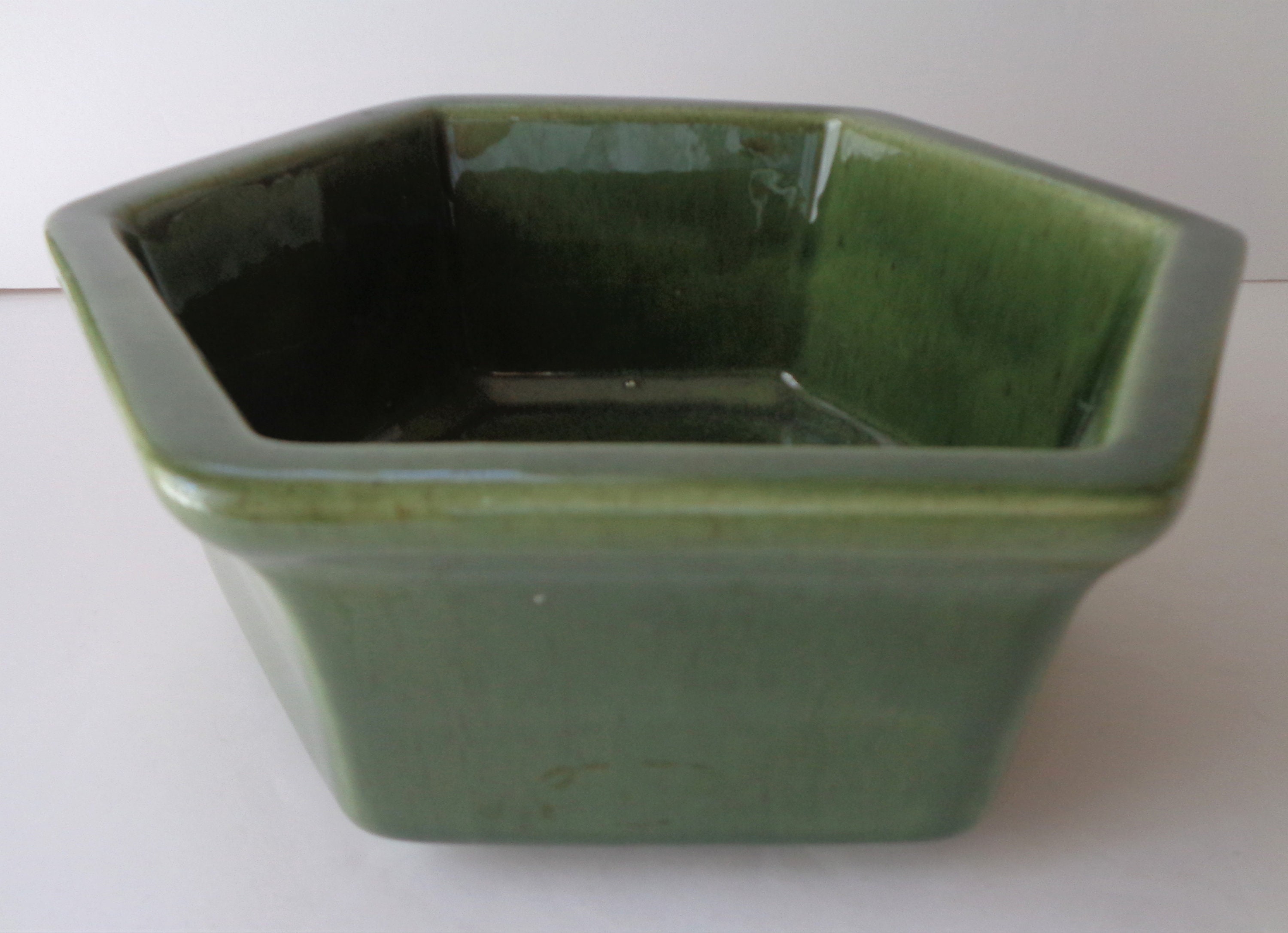 Vintage Haeger Pottery Large Planter 4003 Green Hexagonal Shape High ...