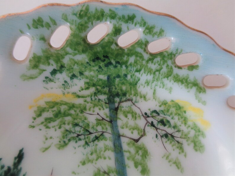 Vintage Kasuga Ware Japan Castle Design Small Lattice China Plate Hand ...