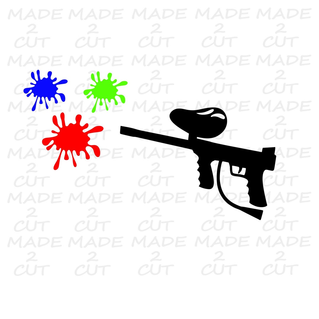 Paintball Gun Svg- Paintball Splatter Svg- Gun Design - Etsy