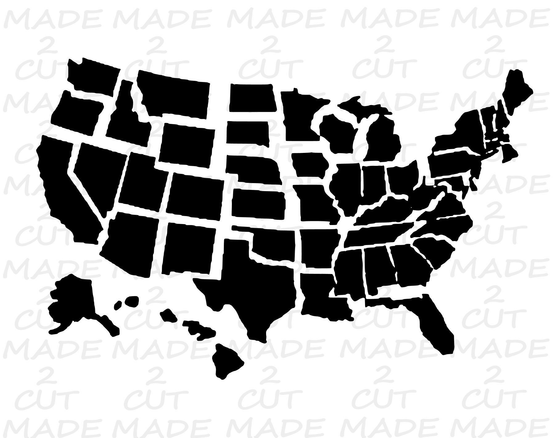 50 Separate States Svg File USA Designs Individual States | Etsy