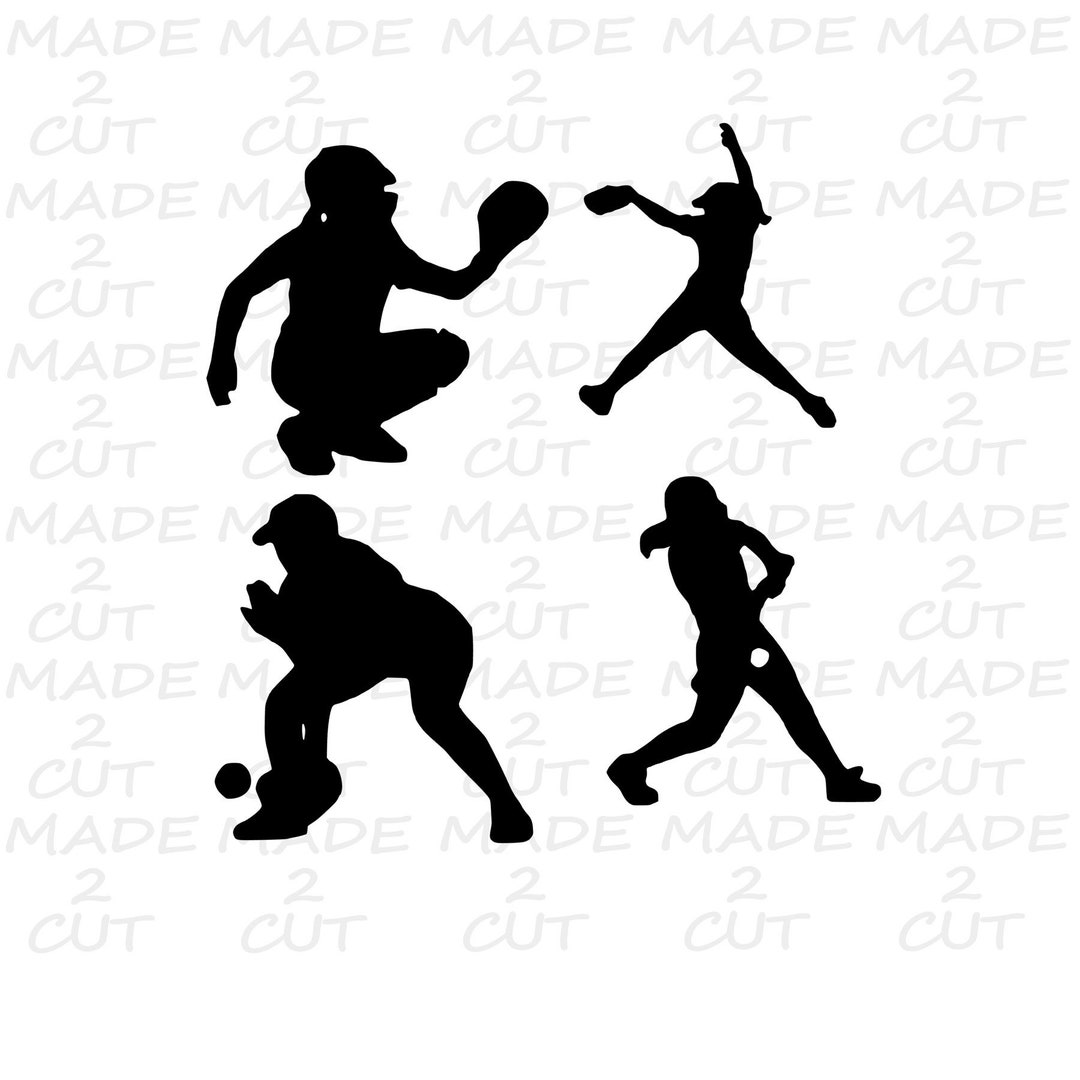 Softball Player SVG - Catcher SVG - Girl Silhouette Studio Design ...