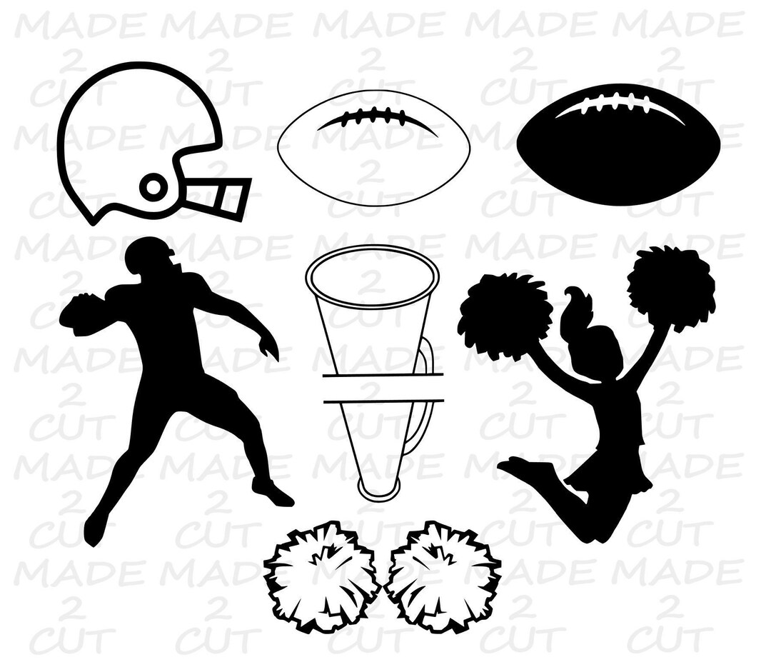 Football SVG Design, Cheerleader Svg Design , Pom Pom Svg, Football ...