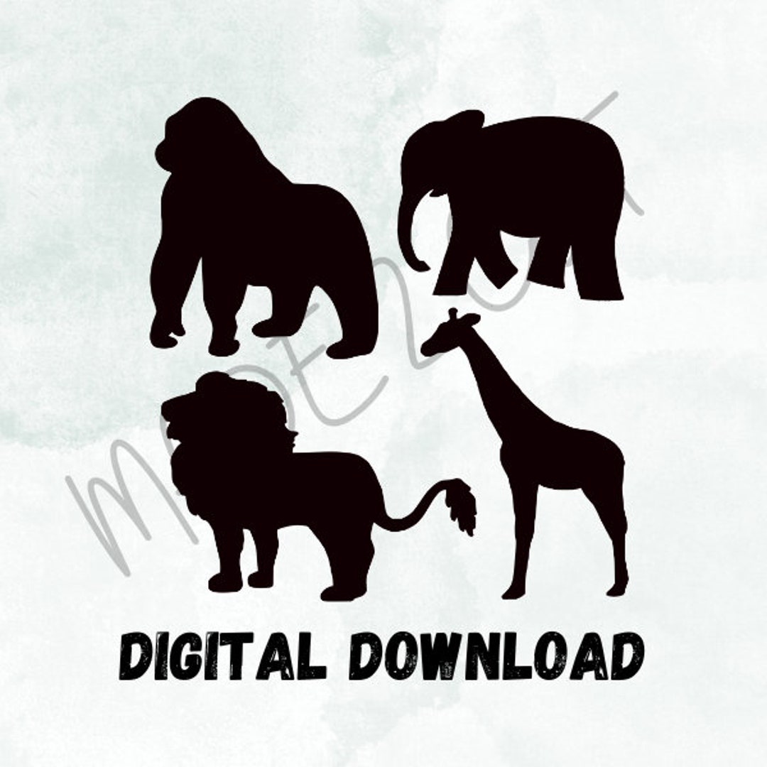 Safari Animals - Zoo Svg - Lion - Gorilla - Giraffe - Elephant ...