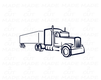 Semi-truck With Trailer SVG. 3D 18-wheeler SVG Template. DIY Semi ...