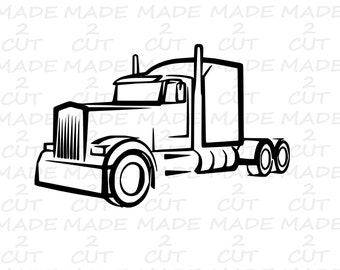 Semi Truck Svg - Etsy