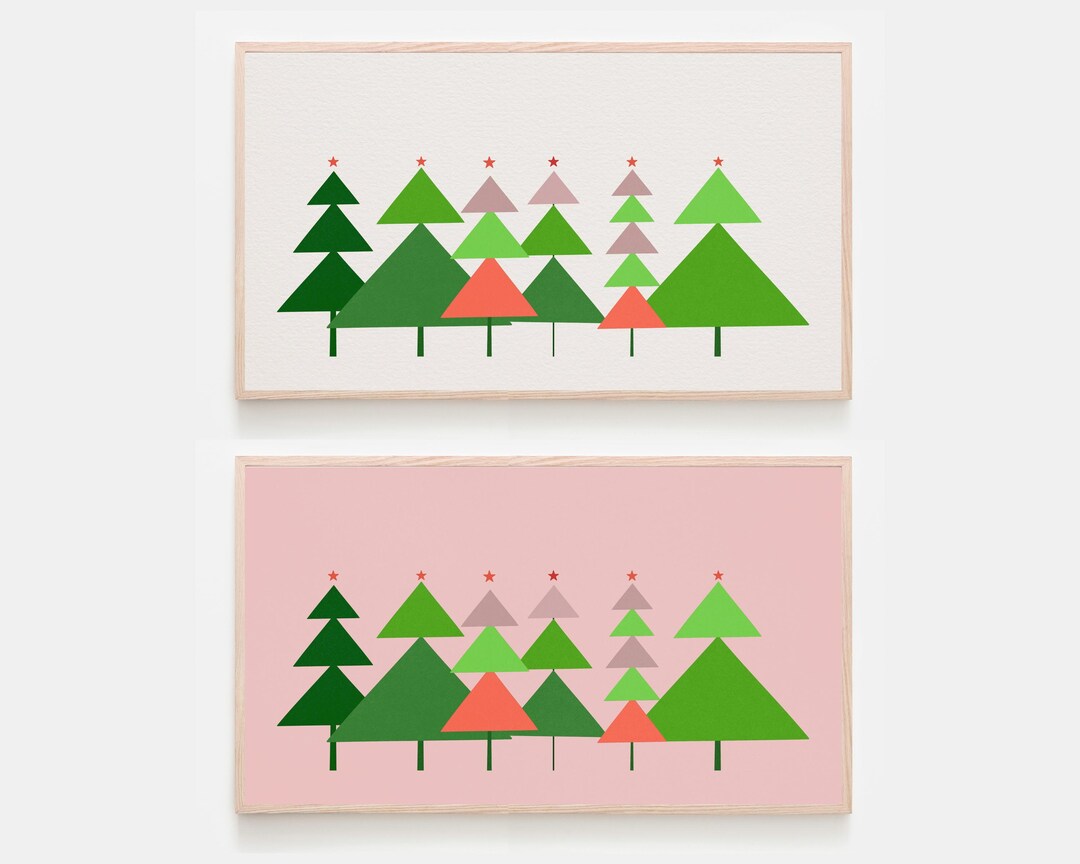 Bauhaus-inspired Retro Christmas Samsung Frame TV Art MCM Geometric ...