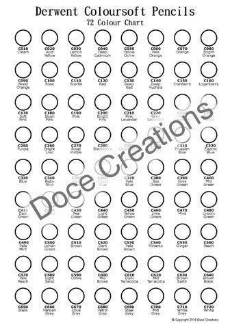 Derwent Coloursoft 72 Pencil Color Chart Template Printable - Etsy