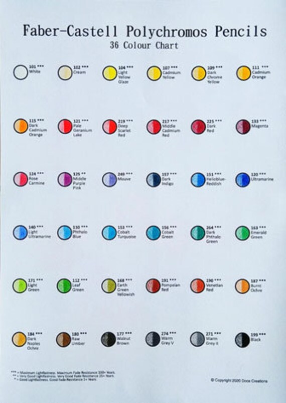 Polychromos color chart store