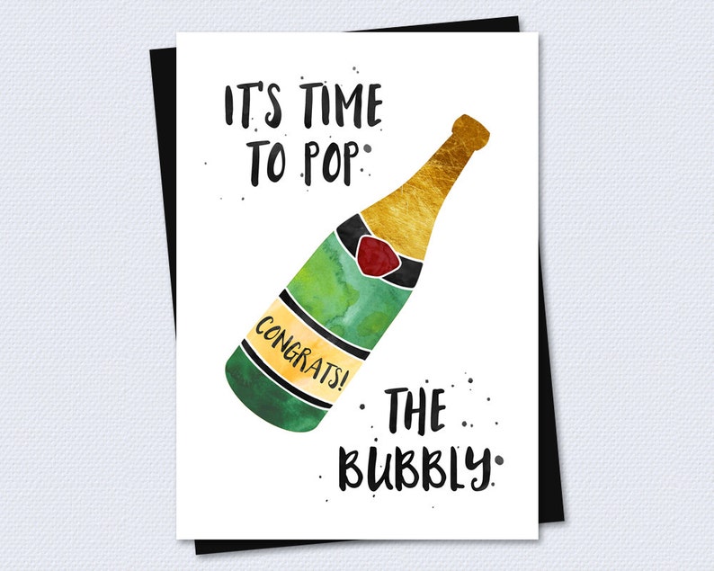 Printable Congratulations Card It's Time to Pop the - Etsy
