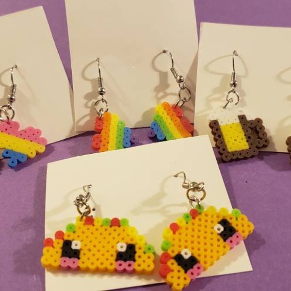 Perler Bead Earrings Etsy