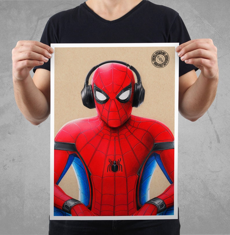 Spider-man Homecoming Fine Art Print Hand Drawing | Etsy