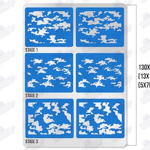 Camouflage 3 Stage Layered Stencils Assorted Tabletop Wargaming Gaming ...