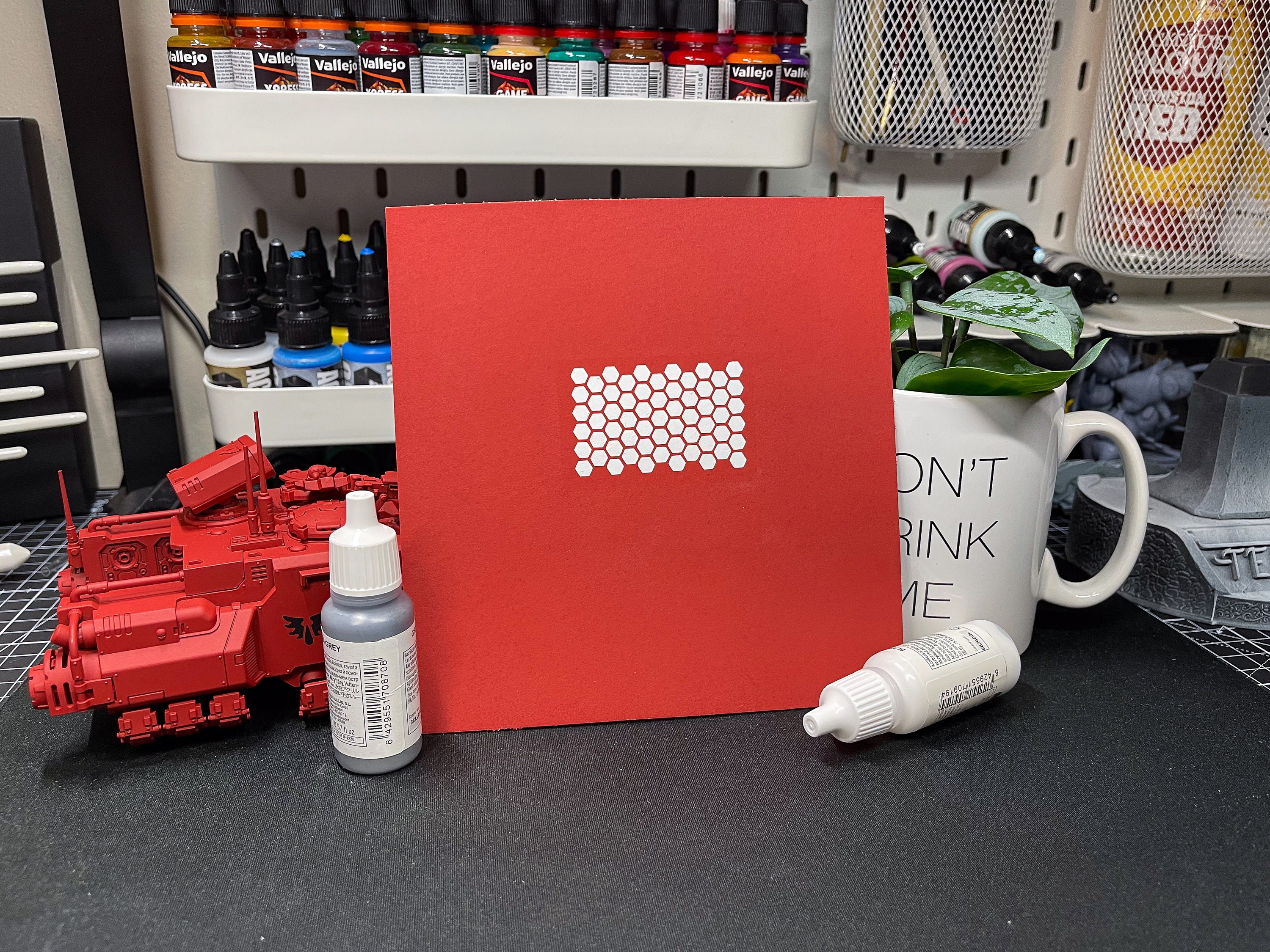 Hex Pattern Airbrush Stencil for Tabletop Wargaming Gaming Stencil for ...