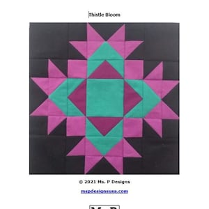 Scottish Thistle Bloom PDF Pieced Quilt Block Pattern - Etsy