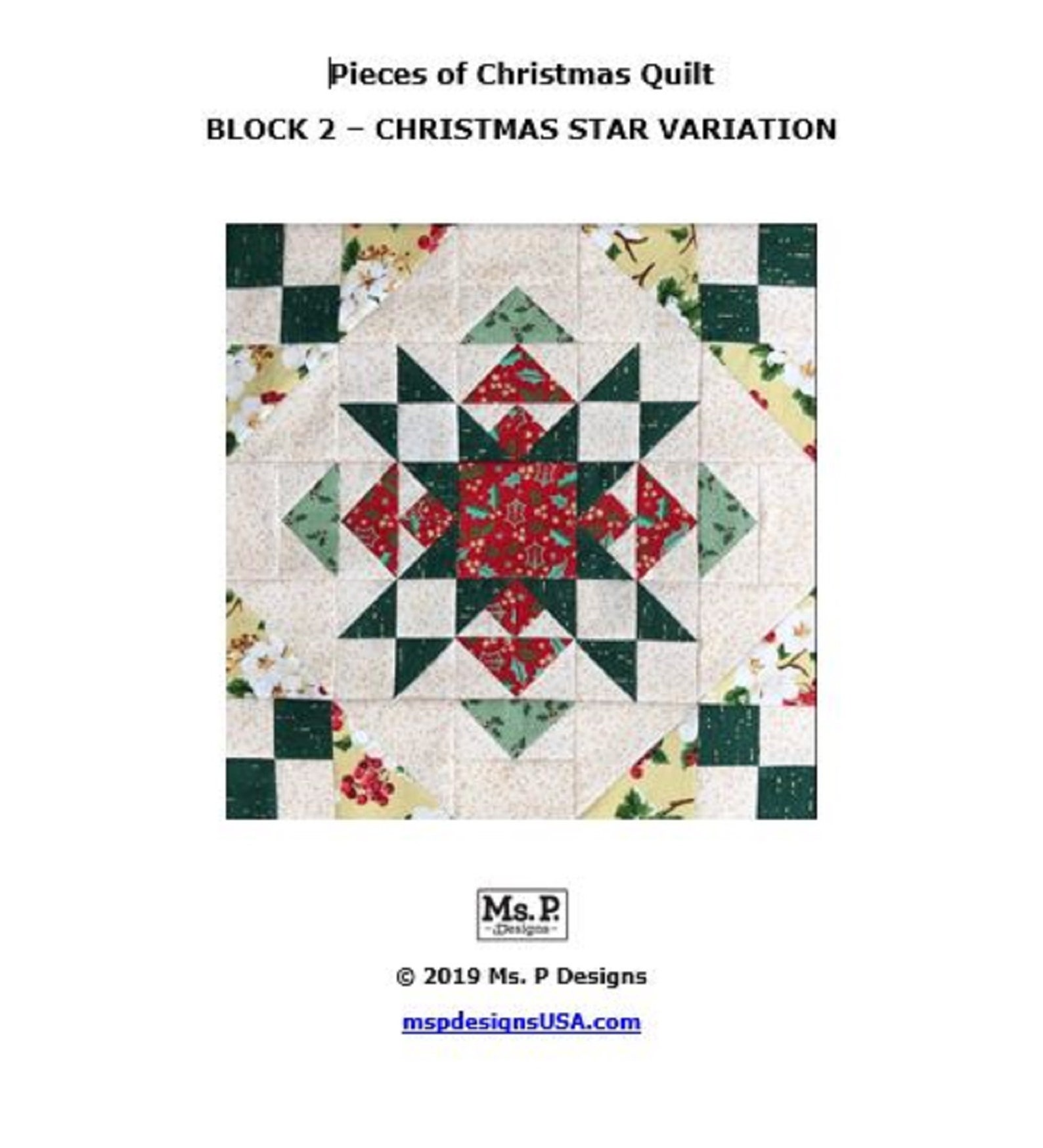 Christmas Star PDF Pieced Quilt Block Pattern - Etsy