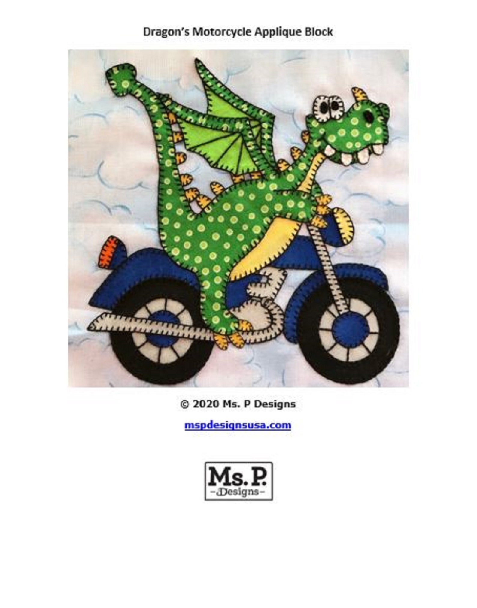 Motorcycle Dragon PDF Applique Quilt Block Pattern - Etsy