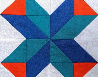 Cube Chain Star Quilt Block PDF Pattern With Video Tutorial 16, 18, 20 ...