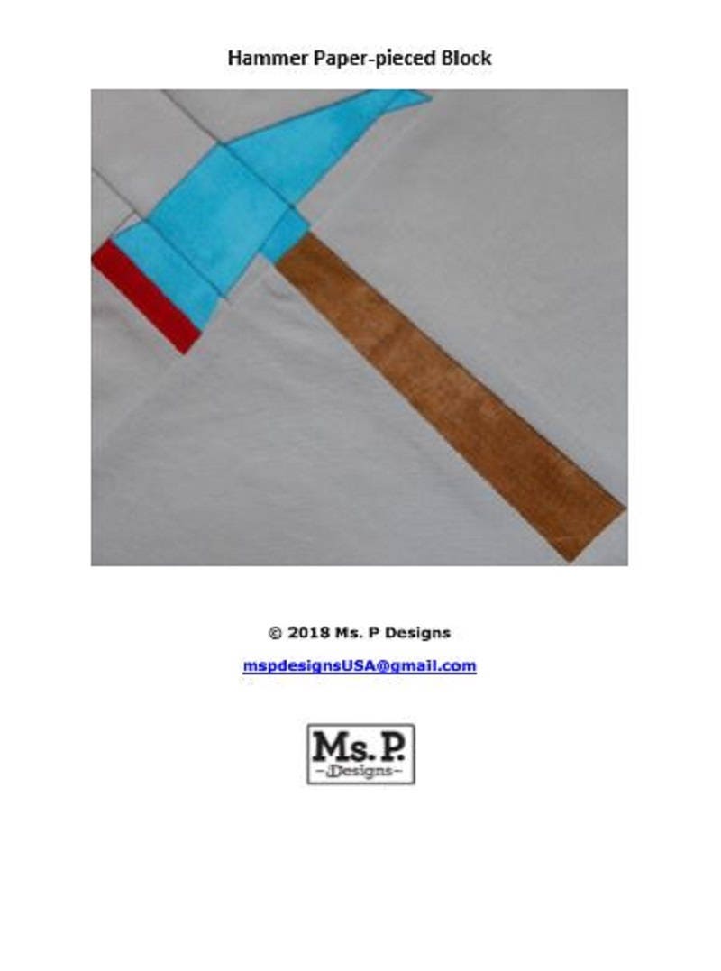 Hammer Tool PDF Foundation Paper Pieced Quilt Block Pattern - Etsy
