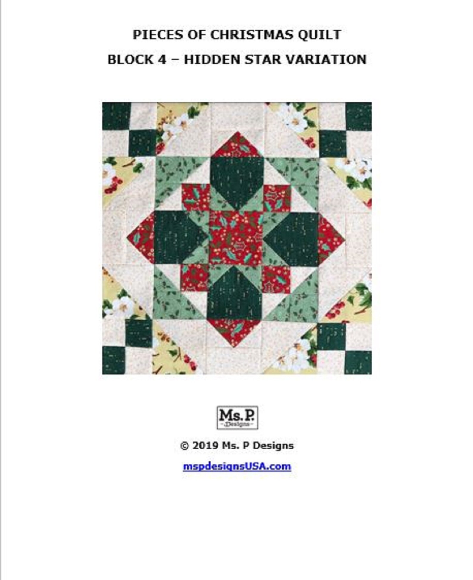 Hidden Star PDF Pieced Quilt Block Pattern - Etsy