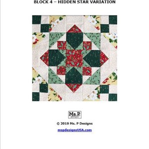 Hidden Star PDF Pieced Quilt Block Pattern - Etsy