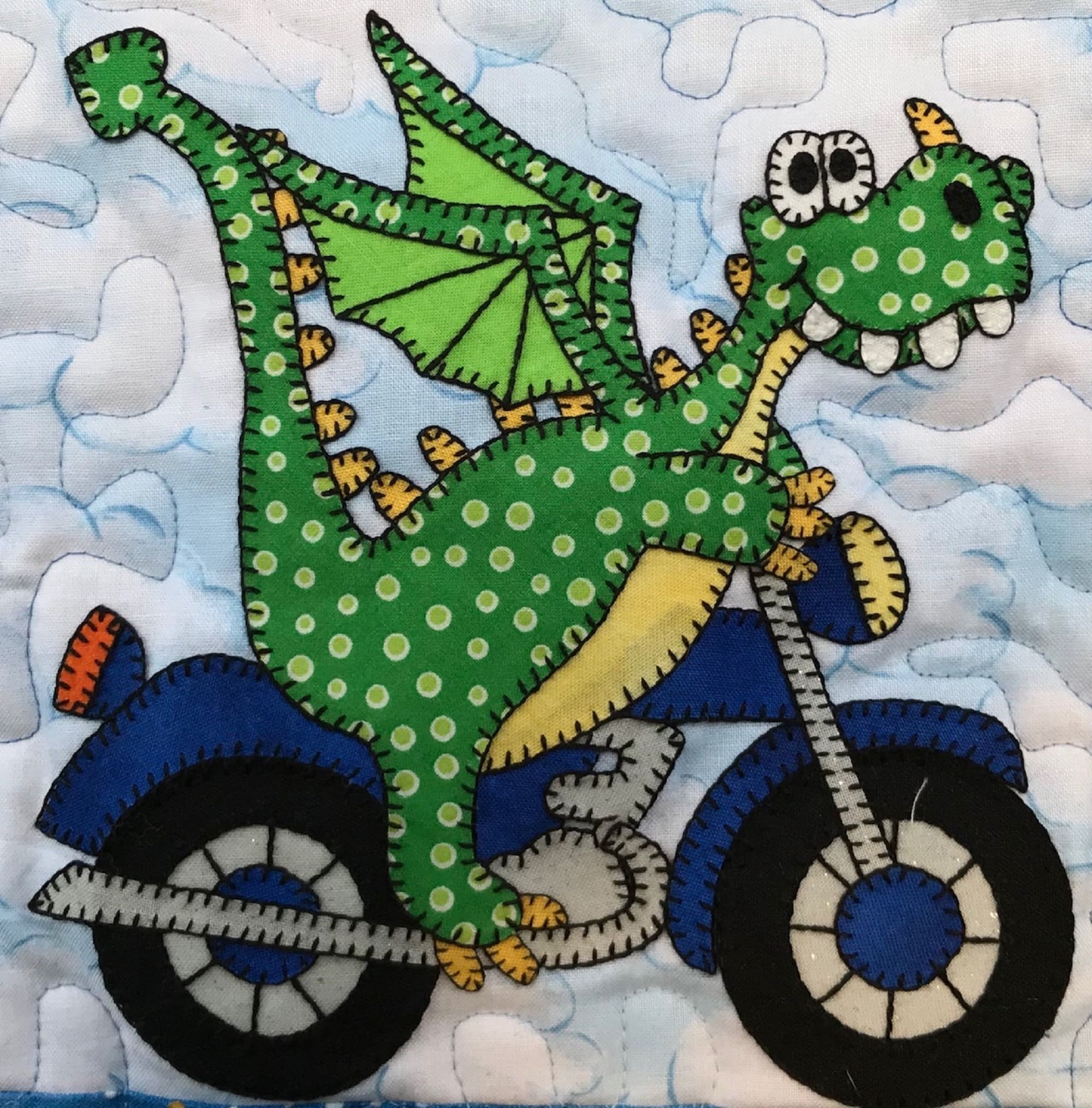 Motorcycle Dragon PDF Applique Quilt Block Pattern | Etsy